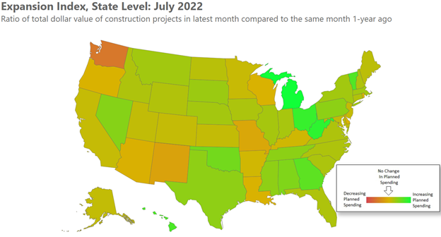Expansion Index Reports Geographically Dispersed July Expansion