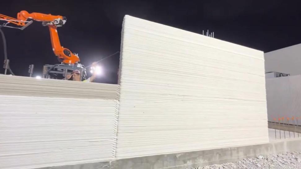 3D Concrete-Printed Walls Reach New Heights on Walmart Project