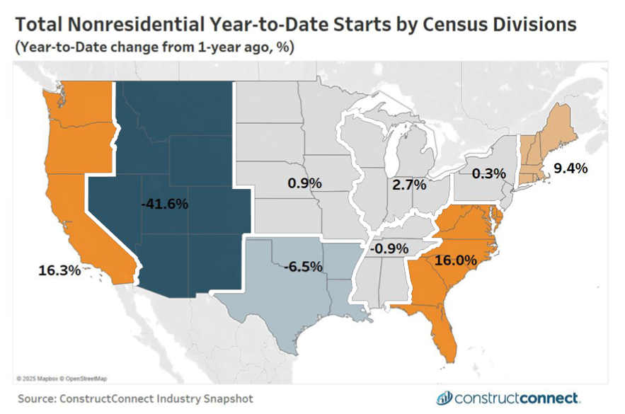 Regional Update: US Nonresidential Construction Starts
